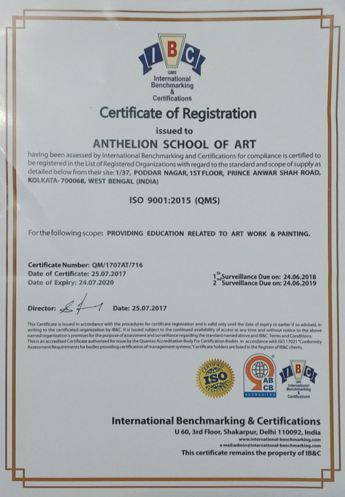 QC Certificate | Anthelion School of Art